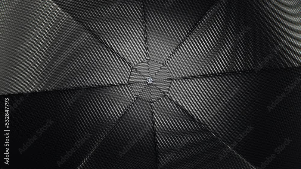 Realistic looping 3D animation of the spinning carbon fiber umbrella or ...