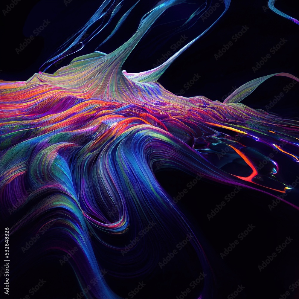 Simulation texture of the course of rivers with colored ink Digital ...