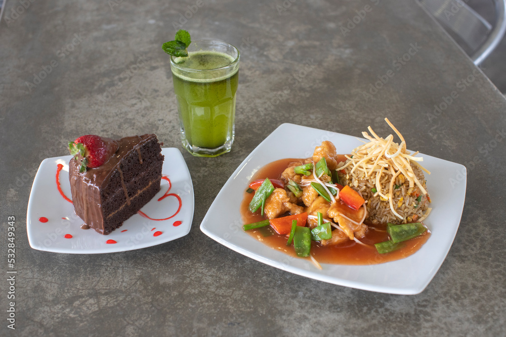 Menú completo comida completa Stock Photo | Adobe Stock