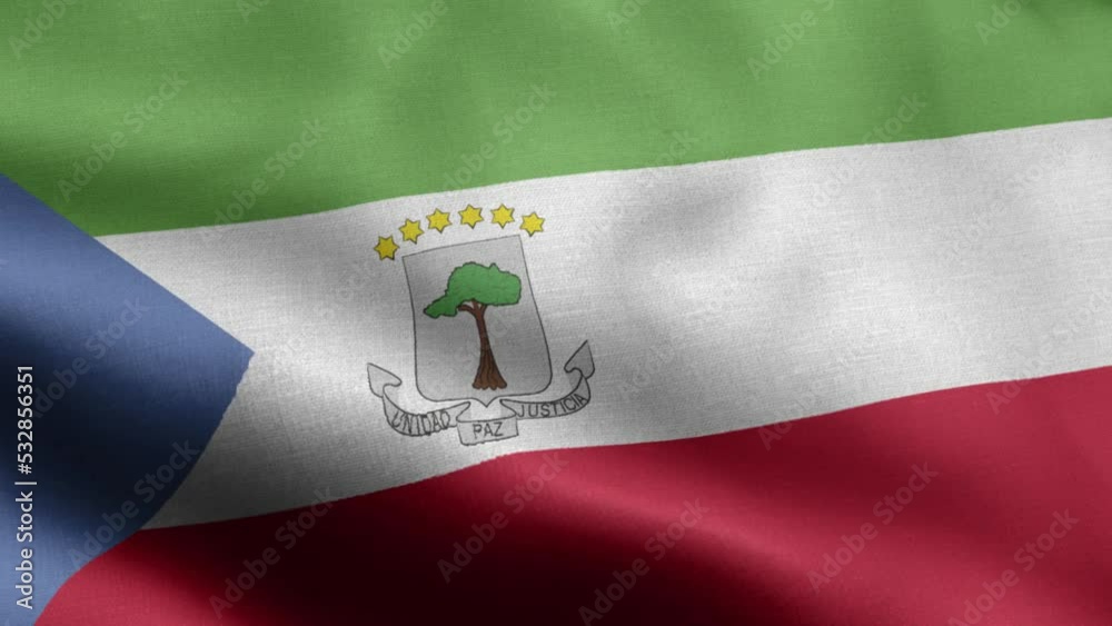 Flag Of Equatorial Guinea - Highly detailed animation of the Equatorial ...