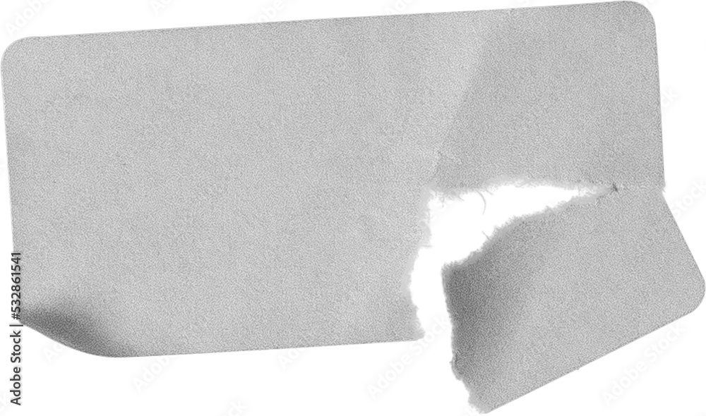 rectangular crumpled white sticker scratched from real photography ...