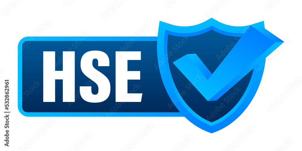 HSE label. Health, Safety, Environment. Icon design. Work safety ...