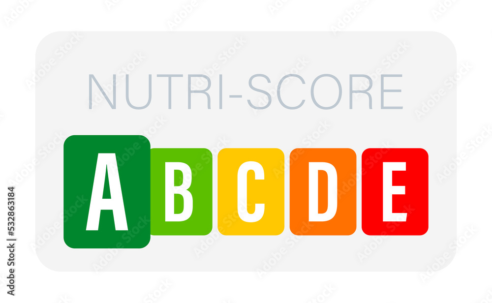 Nutri score for packaging design. Logo, icon, label. stock illustration ...
