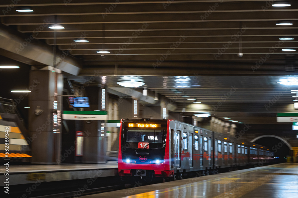 Santiago, Chile - January 2022: A Metro de Santiago train at Line 5 ...