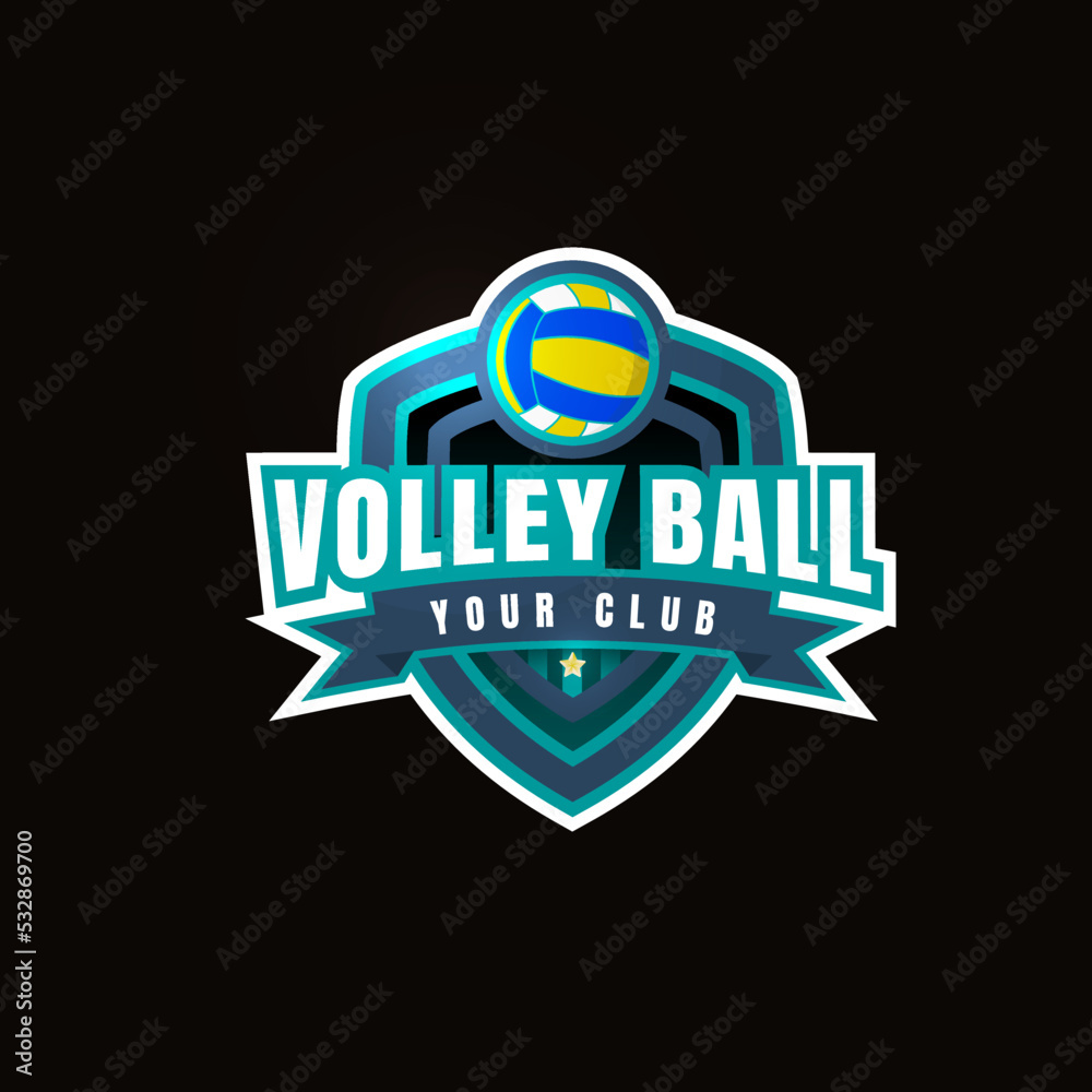 Logo emblem of volleyball competition. volleyball emblem on the ...