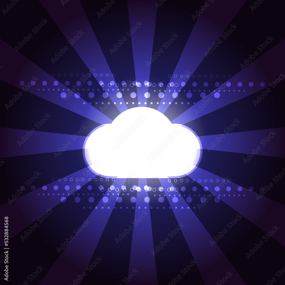 Cloud storage data info deep learning technology. Integrated digital ...