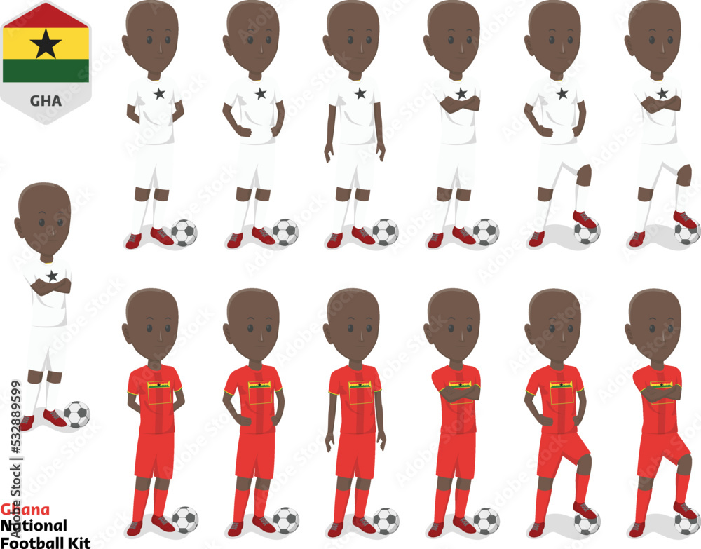 Ghana Football Team Kit, Home kit and Away Kit Stock Vector | Adobe Stock
