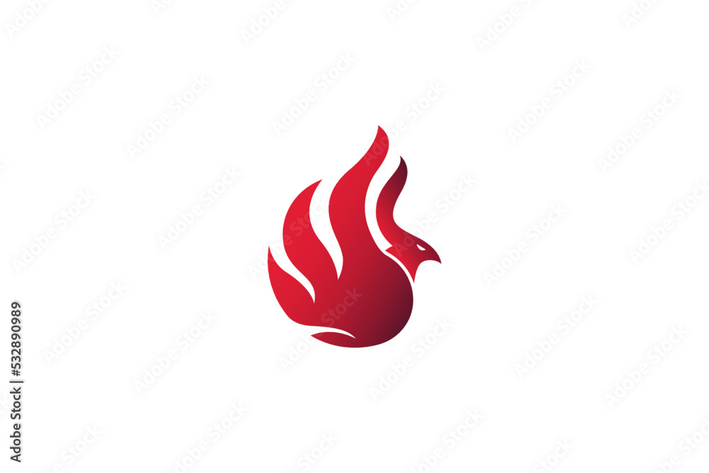 Red Phoenix Logo Icon Design Template Stock Vector | Adobe Stock