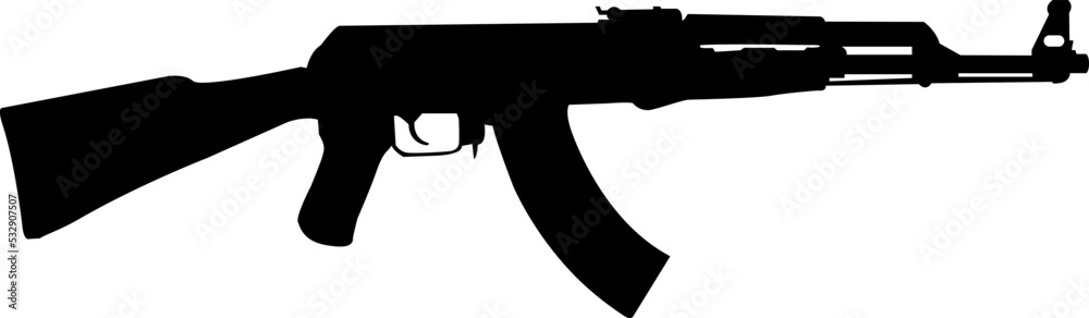 ak47 sub machine gun svg vector rifle for cricut and silhouette Stock ...
