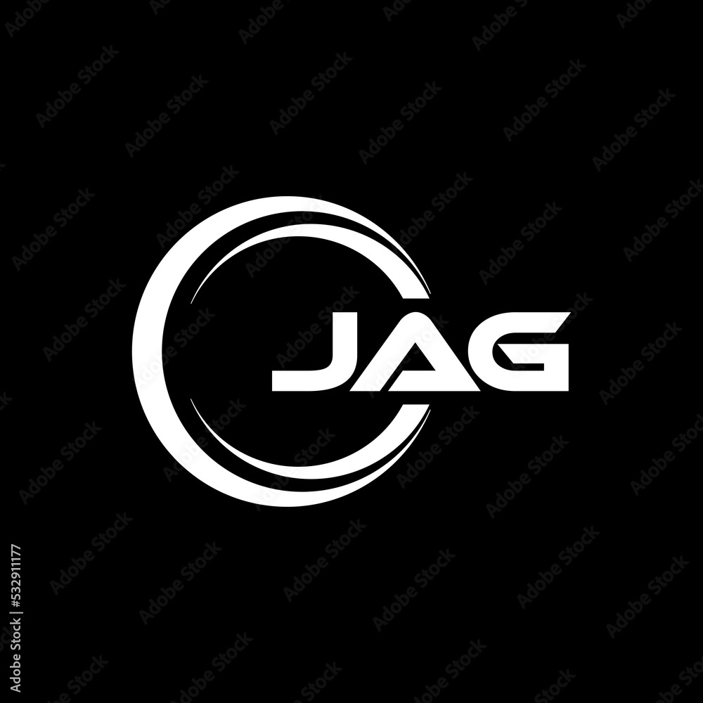 JAG letter logo design with black background in illustrator, cube logo ...