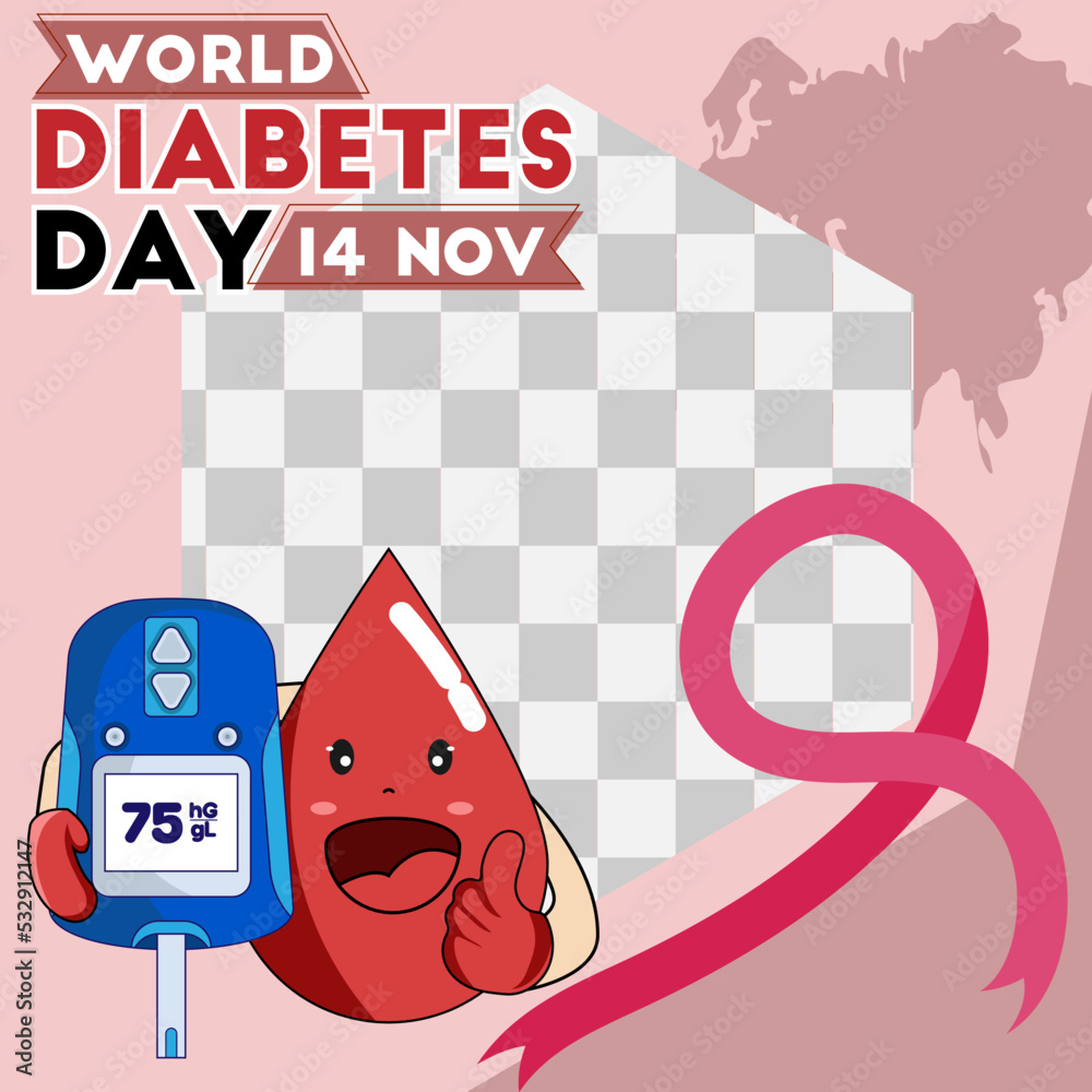 twibbon World diabetes day awareness poster banner background design ...