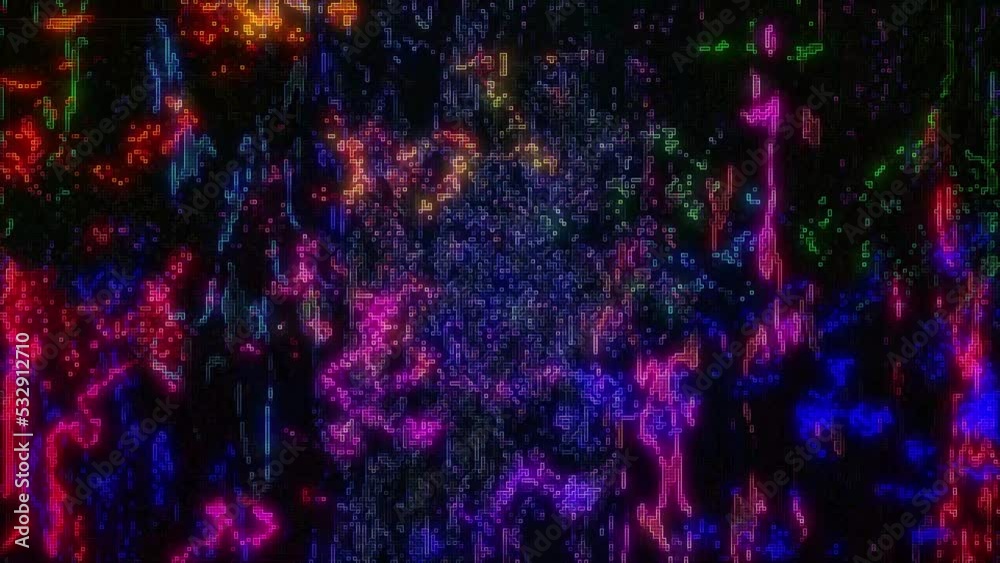 Abstract Digital Colorful Pixel Art Music Background Loop Stock ビデオ ...