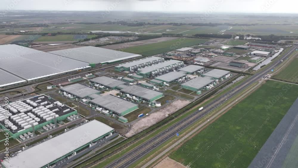 Datacenter building complex computing center in Hollands Kroon. Data ...