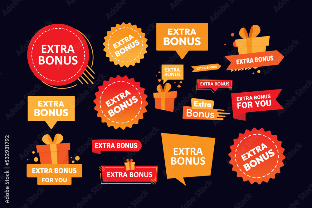 Extra Bonus Label for promo design. Extra bonus label, sticker or tag ...