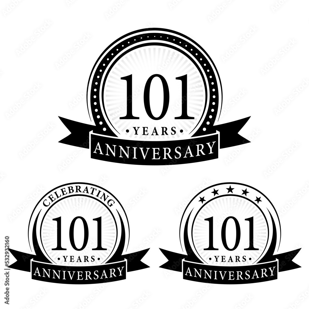 101 years anniversary logo collections. Set of 101st Anniversary ...