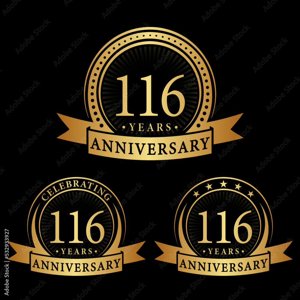 116 years anniversary logo collections. Set of 116th Anniversary ...