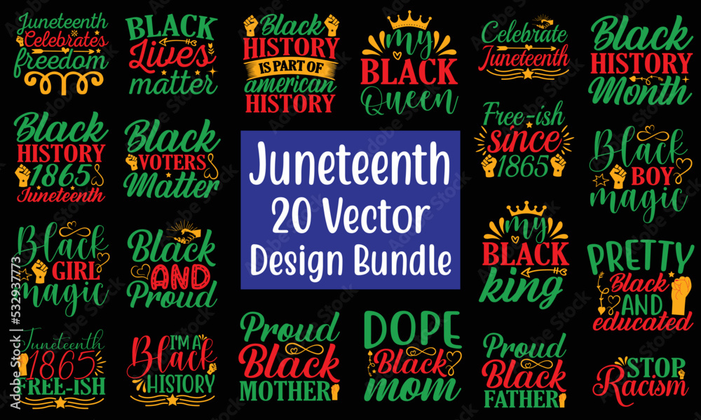 Juneteenth 20 Vector Design Bundle SVG, Juneteenth 1865 Shirt ...