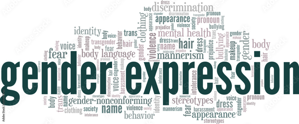 Gender Expression word cloud conceptual design isolated on white ...