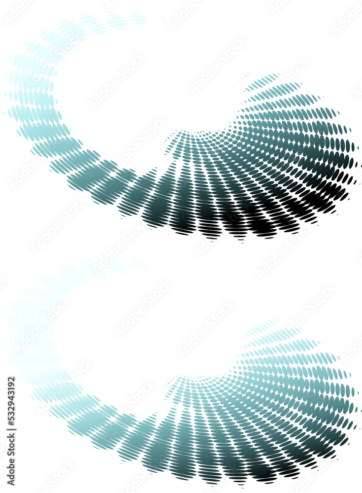 Gradient polka dot translucent spirals of varying degrees of ...