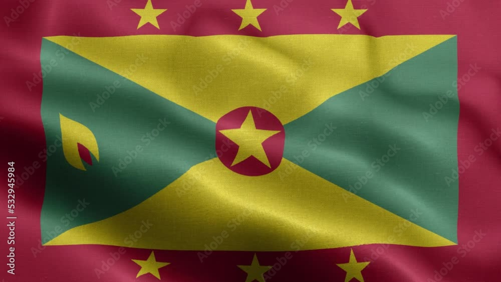 Flag Of Grenada - Grenada Flag High Detail - National flag Grenada wave ...