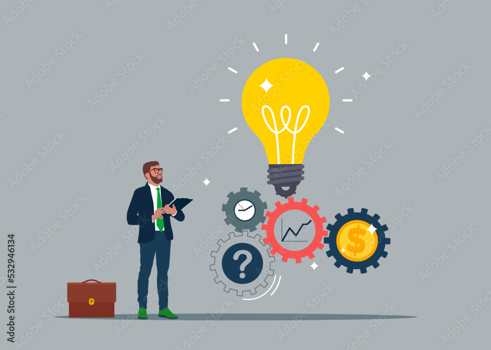 Gears, cogs icon. Business process automation. Digital transformation ...