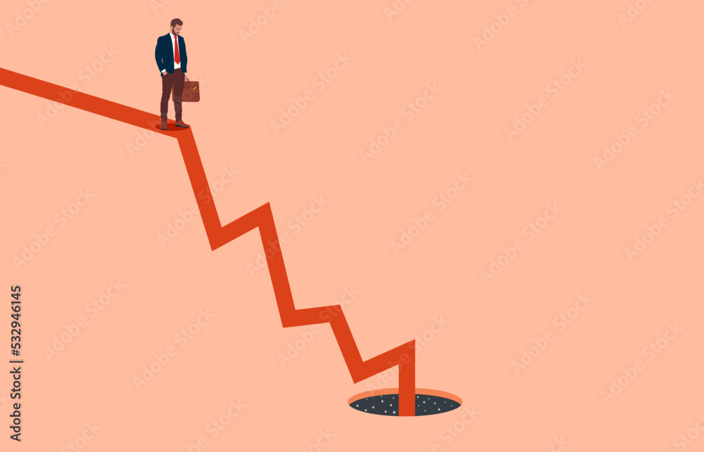 Business market crash. Symbol of crisis, recession, downfall and stock ...
