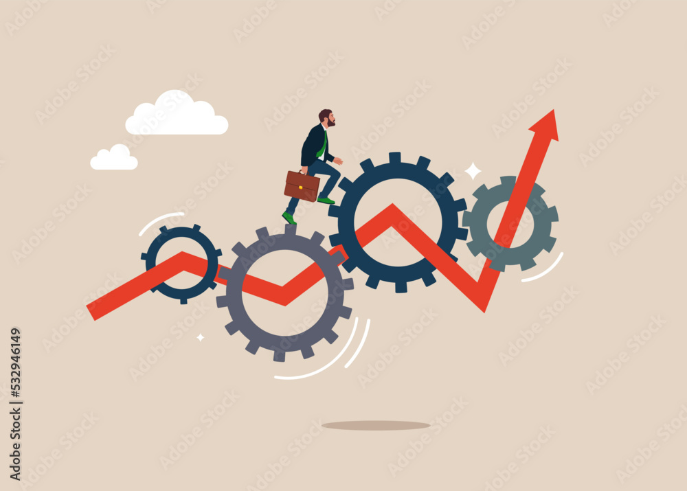 Business process automation and optimization. Symbol of opportunity ...