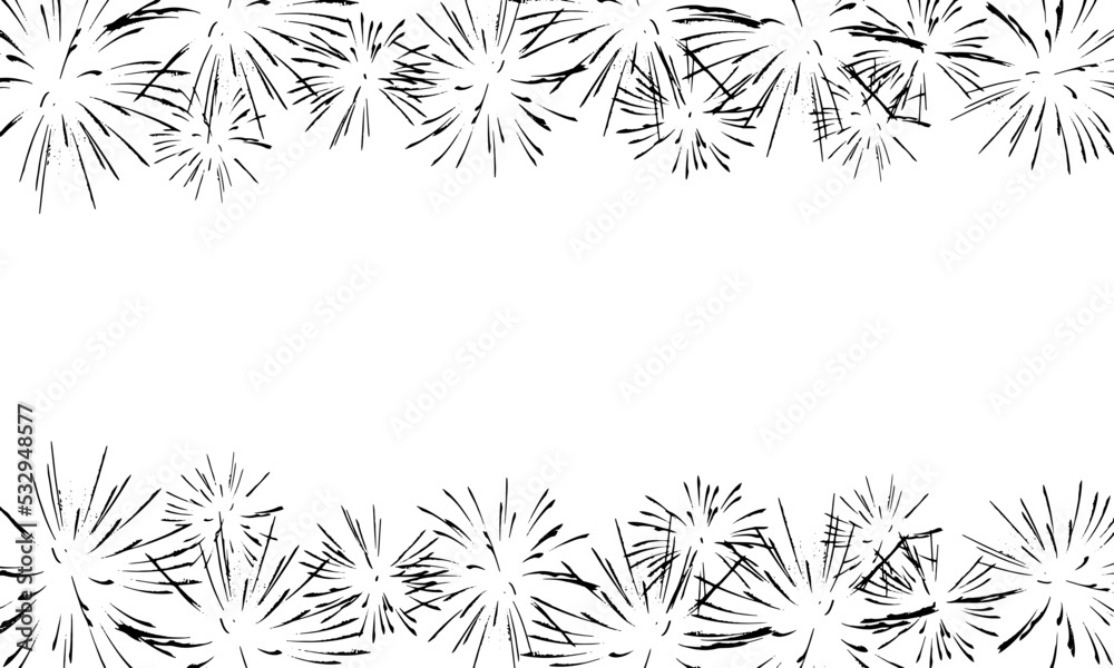 Firework texture, thin lines, transparent background. Wide panorama ...