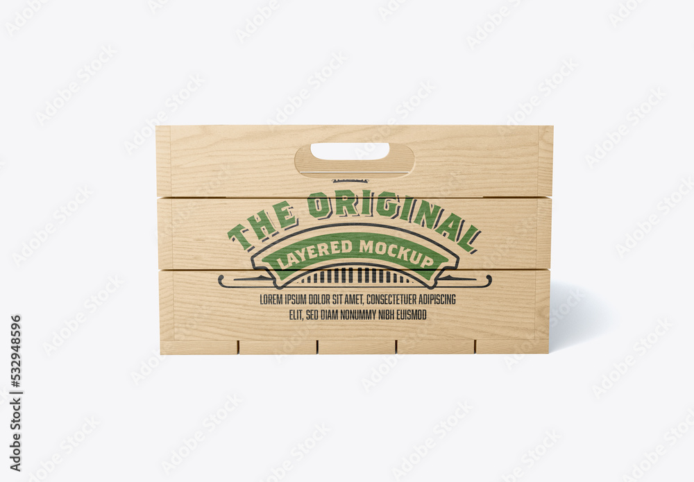 Classic Wooden Crate Mockup Stock Template | Adobe Stock