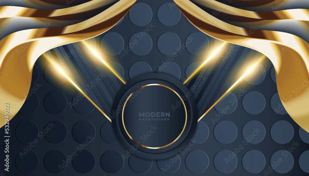 Abstract luxury gold tech template design with gold glitters template ...