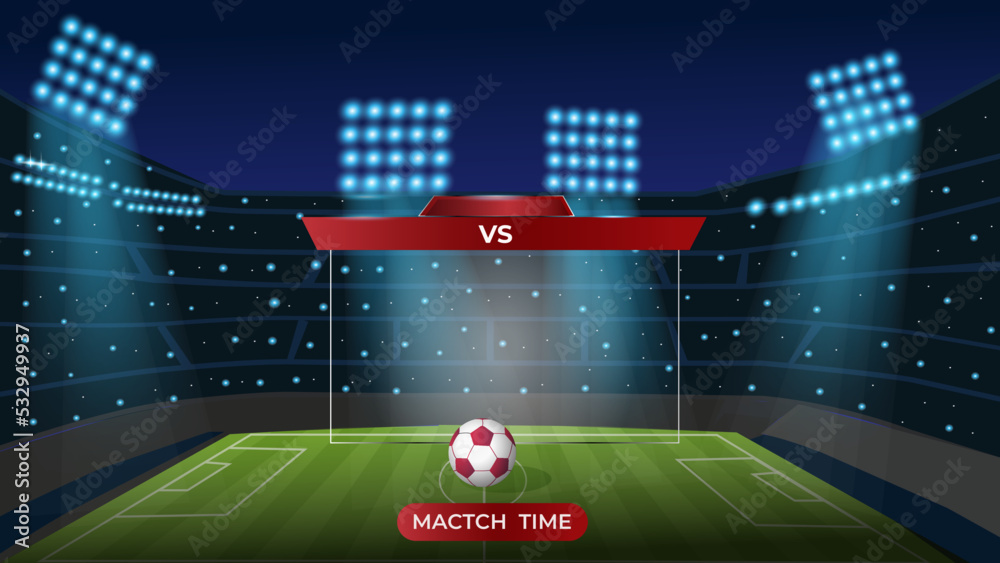 FIFA world cup 2022 football match scoreboard broadcast Stock Vector ...