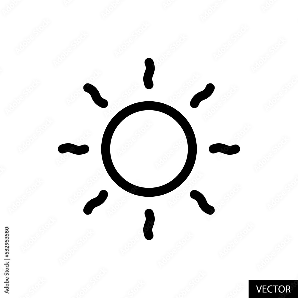 Sun vector icon in line style design for website design, app, UI ...