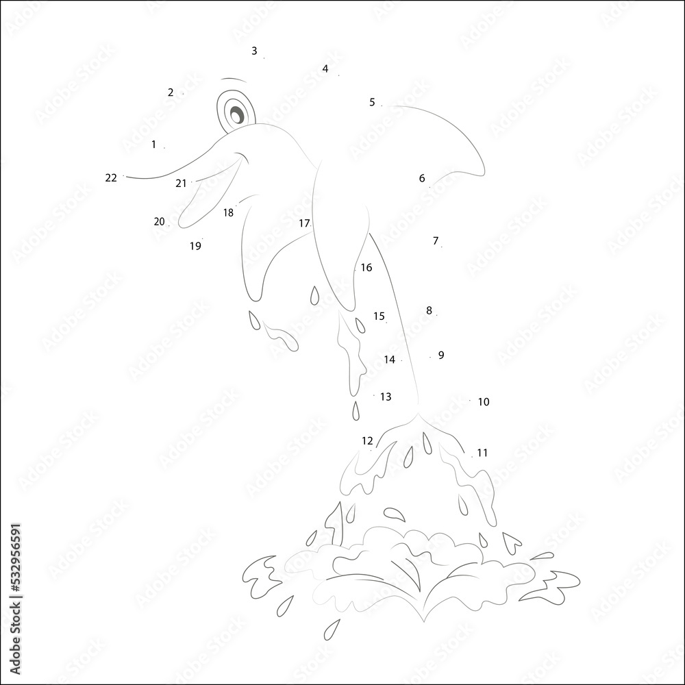 funny number coloring page for kids Stock Vector | Adobe Stock