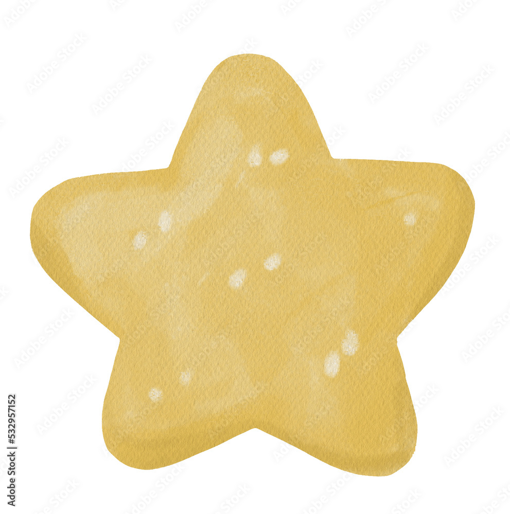 cute chubby fat star watercolor illustation Stock Illustration | Adobe ...