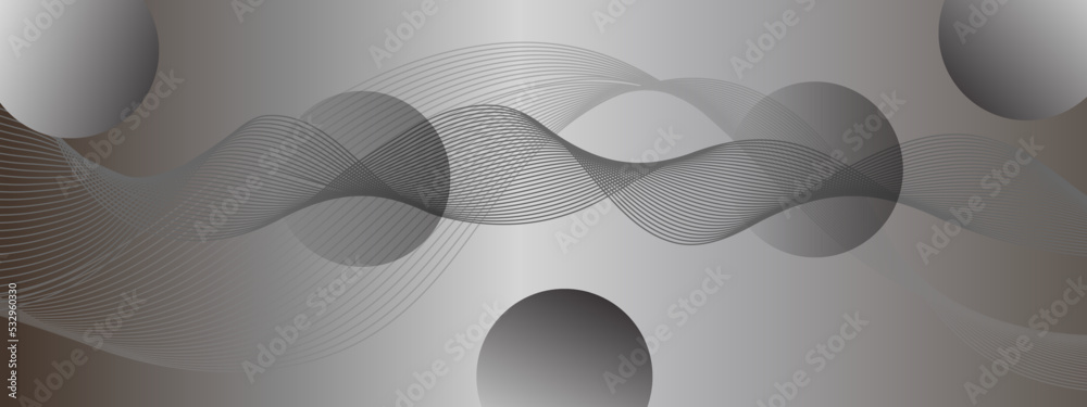 Abstract wavy gray stream element for design on a white background. You ...