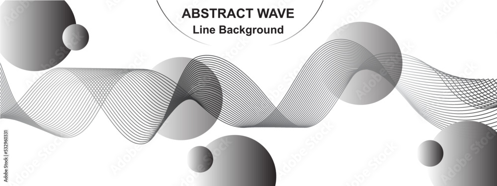 Abstract wavy gray stream element for design on a white background. You ...