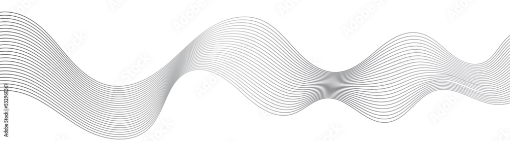 Abstract wavy gray stream element for design on a white background. You ...