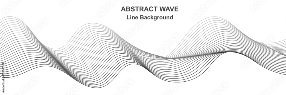Abstract wavy gray stream element for design on a white background. You ...