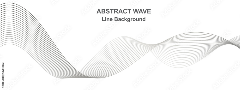 Abstract wavy gray stream element for design on a white background. You ...
