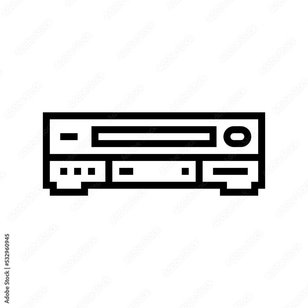 vhs player retro gadget line icon vector. vhs player retro gadget sign ...