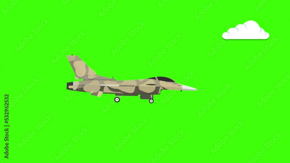 Airforce fighter jet flying animation army war combat concept on a ...