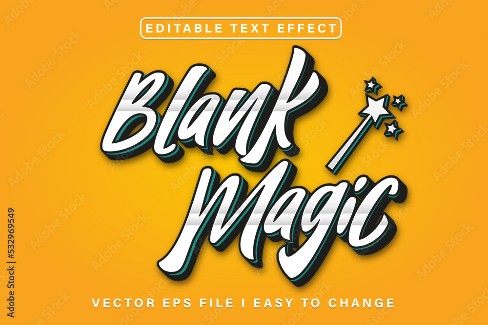 Blank magic cartoon style text effect Stock Vector | Adobe Stock