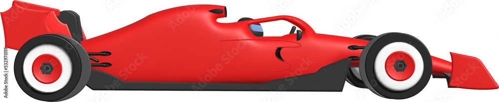 3D Realistic high speed red racing car isolated from white background ...