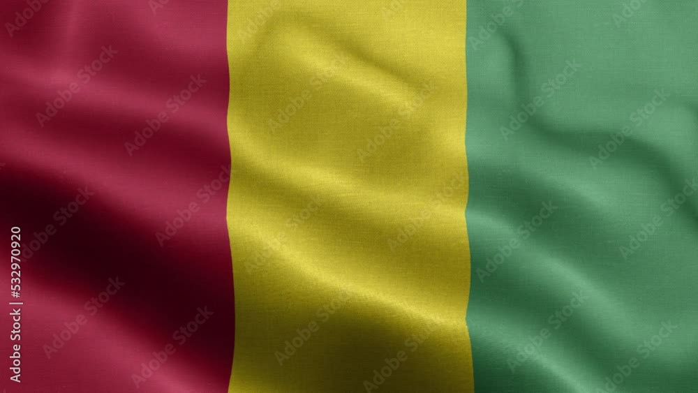Flag Of Guinea - Guinea Flag High Detail - National flag Guinea wave ...