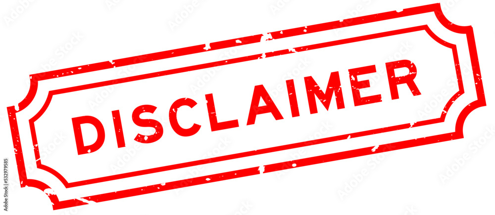Grunge red disclaimer word rubber seal stamp on white background Stock ...
