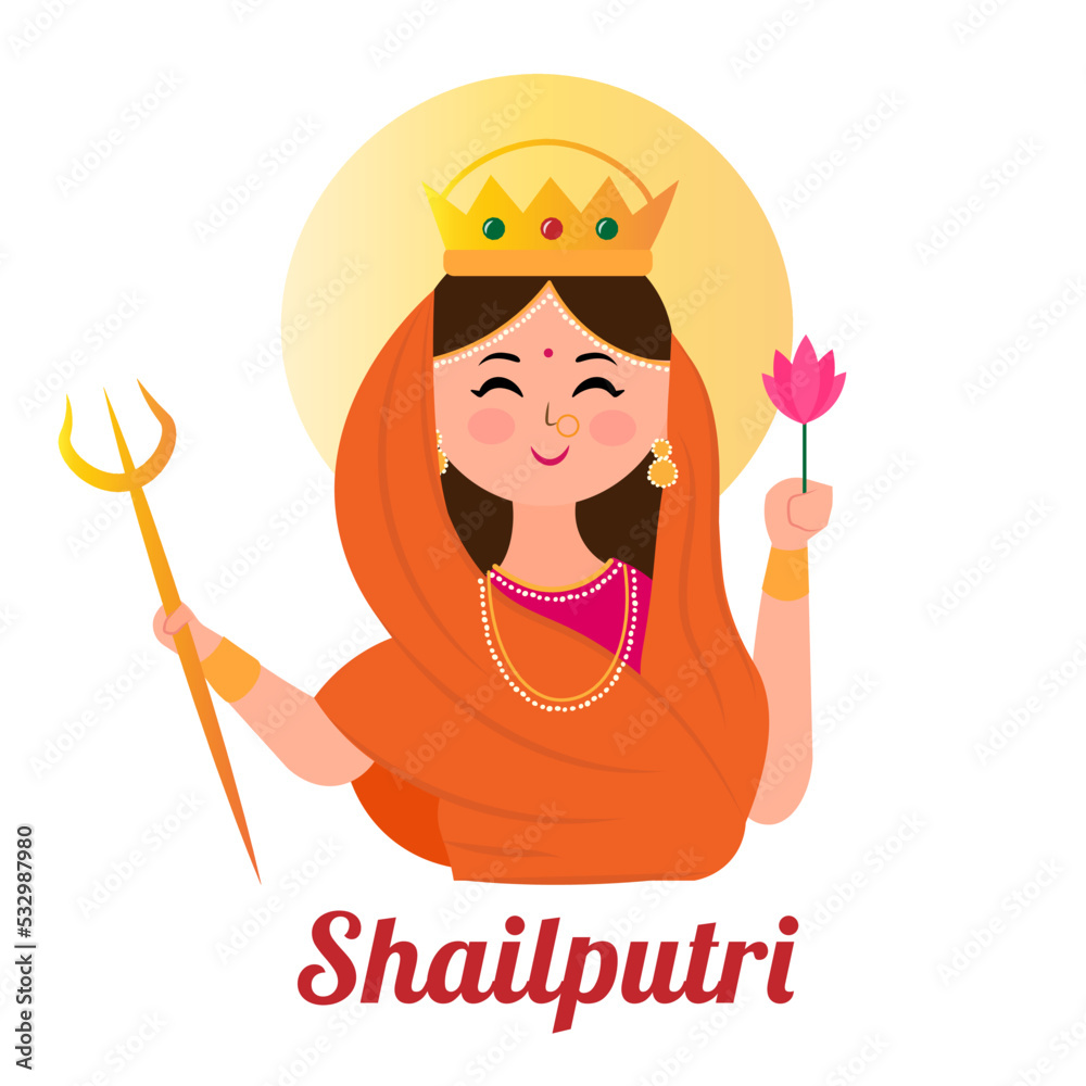 shailputri mata navratri goddess nine forms of goddess durga indian ...