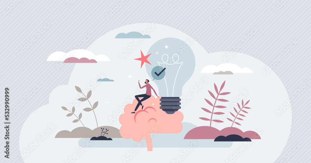 Reflect on idea, think over and consider solution again tiny person ...