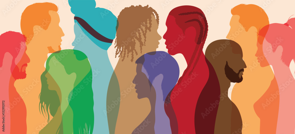 Cartoon representation of diverse cultural and nationalities. Harmony ...