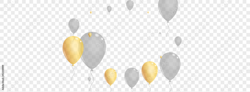 Gray Balloon Background Transparent Vector. Balloon Fest Template ...