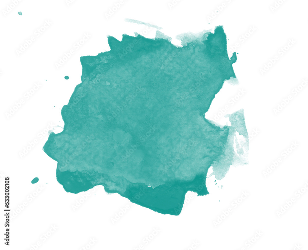 Ilustrace „Tache aquarelle bleue vert d'eau, coloration nuance de bleus ...